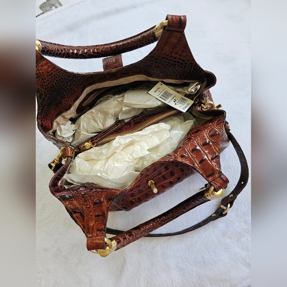 Brahmin | Bags | Brahmin Elisa Pecan Croc Embossed Melbourne Shoulder ...